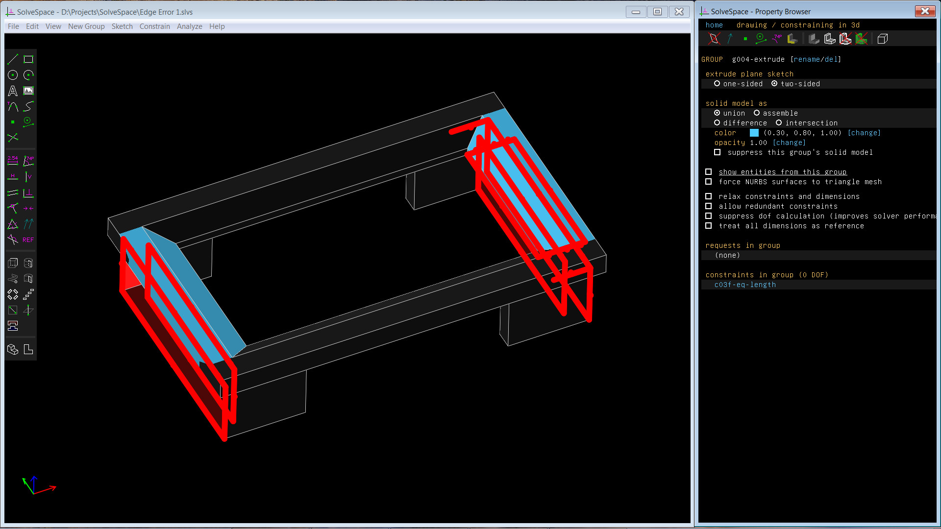 Changing the color of an extrusion can cause naked edges · Issue #1286 · solvespace/solvespace ...