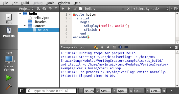 Solved qtcverilog crashes // observed message// Type console 1 must define watchproc ;// Edit ...