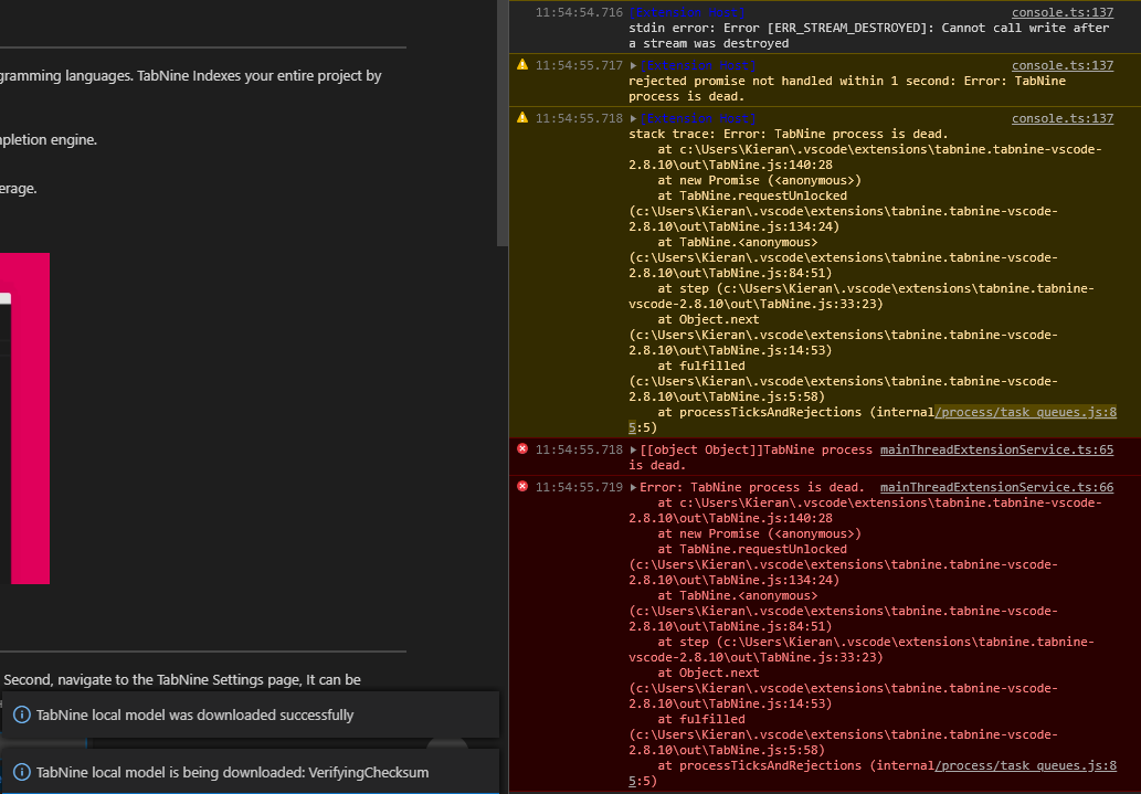 Error: Request timed out · Issue #126 · codota/tabnine-vscode · GitHub