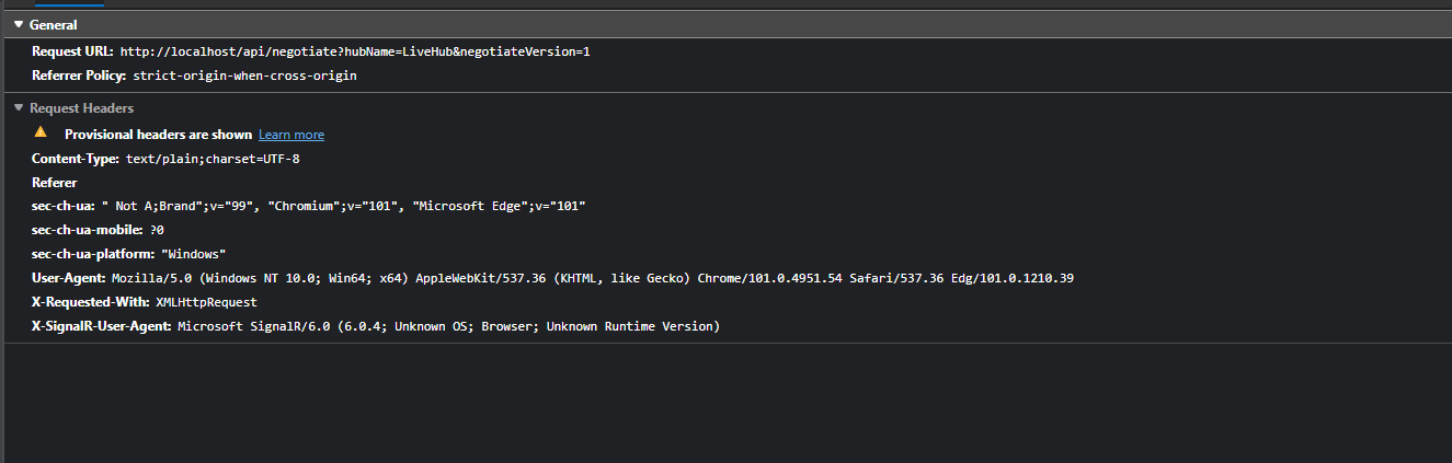 CORS issue with Typescript and C# based Negotiation API · Issue #4627 · SignalR/SignalR · GitHub