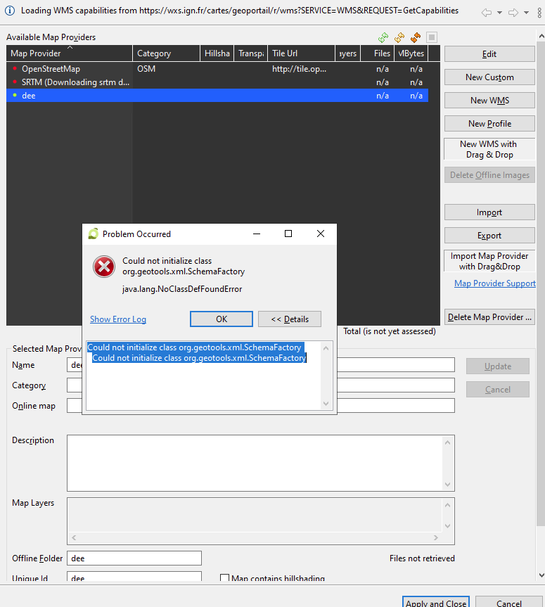 [2D Map - WMS provider] New WMS creation fails with NoClassDefFoundError · Issue #949 ...