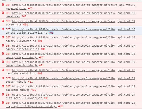 '/csrf' 401 and '/' 404 when loading swagger-ui.html · Issue #3196 · springfox/springfox · GitHub
