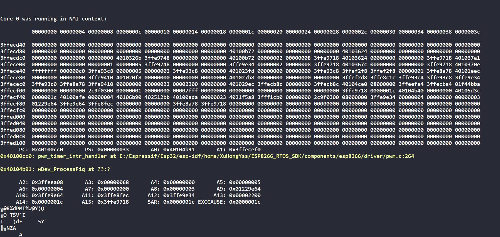 When wi-fi weak signal , use pwm funtion will crashed !! (GIT8266O-114) · Issue #559 · espressif ...