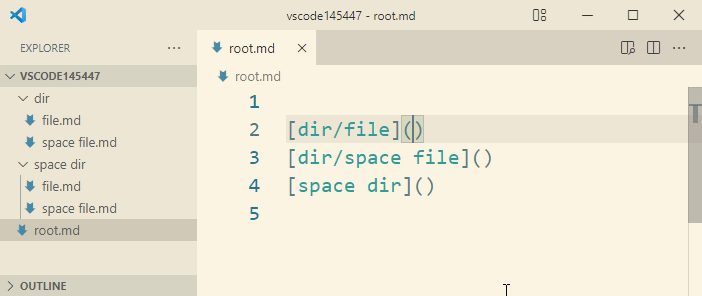 Markdown Path Intellisense Breaks When A Directory With Spaces Is