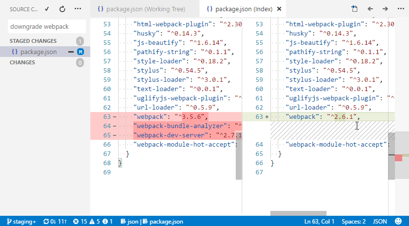 Partial staging stages additional (deleted) lines selects consecutive lines as well · Issue ...