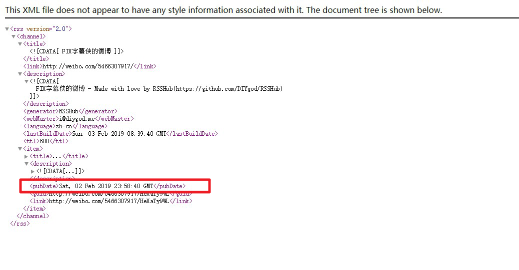微博【博主（方案2）】中的 pubDate 不准确 · Issue #1520 · DIYgod/RSSHub · GitHub