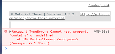 点击左侧按钮报错 · Issue #645 · iblh/hexo-theme-material · GitHub