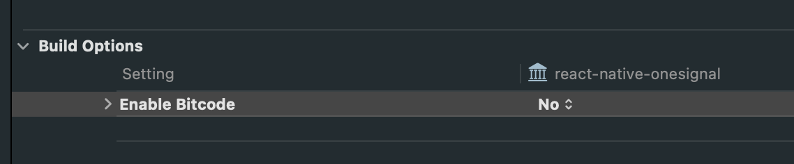 [bug] Onesignal Testflight To Reject Project Because Of Bitcode · Issue 1518 · Onesignal React