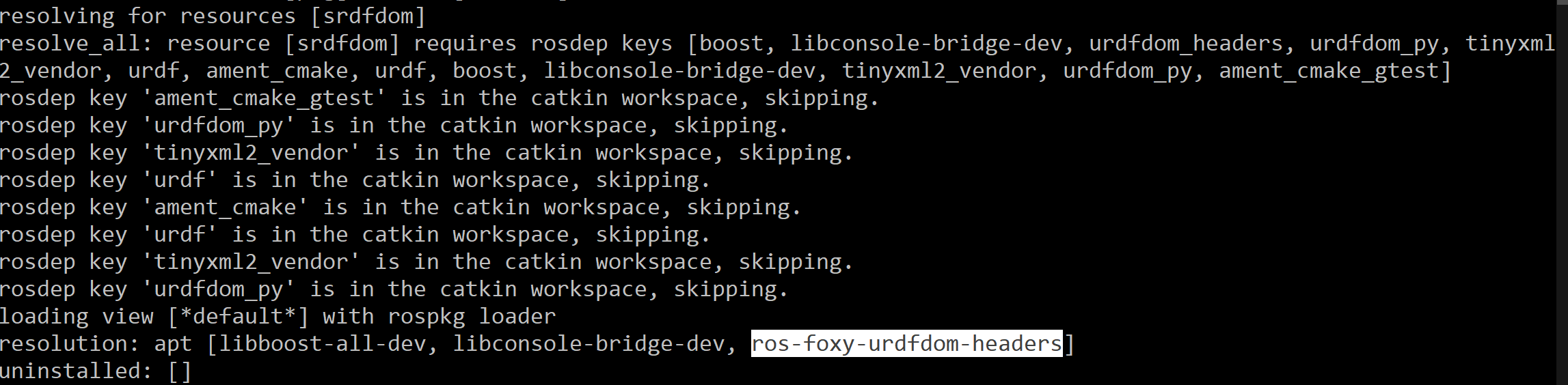[ros2] rosdep behaves differently on urdfdom_headers · Issue #253 · ms-iot/ROSOnWindows · GitHub