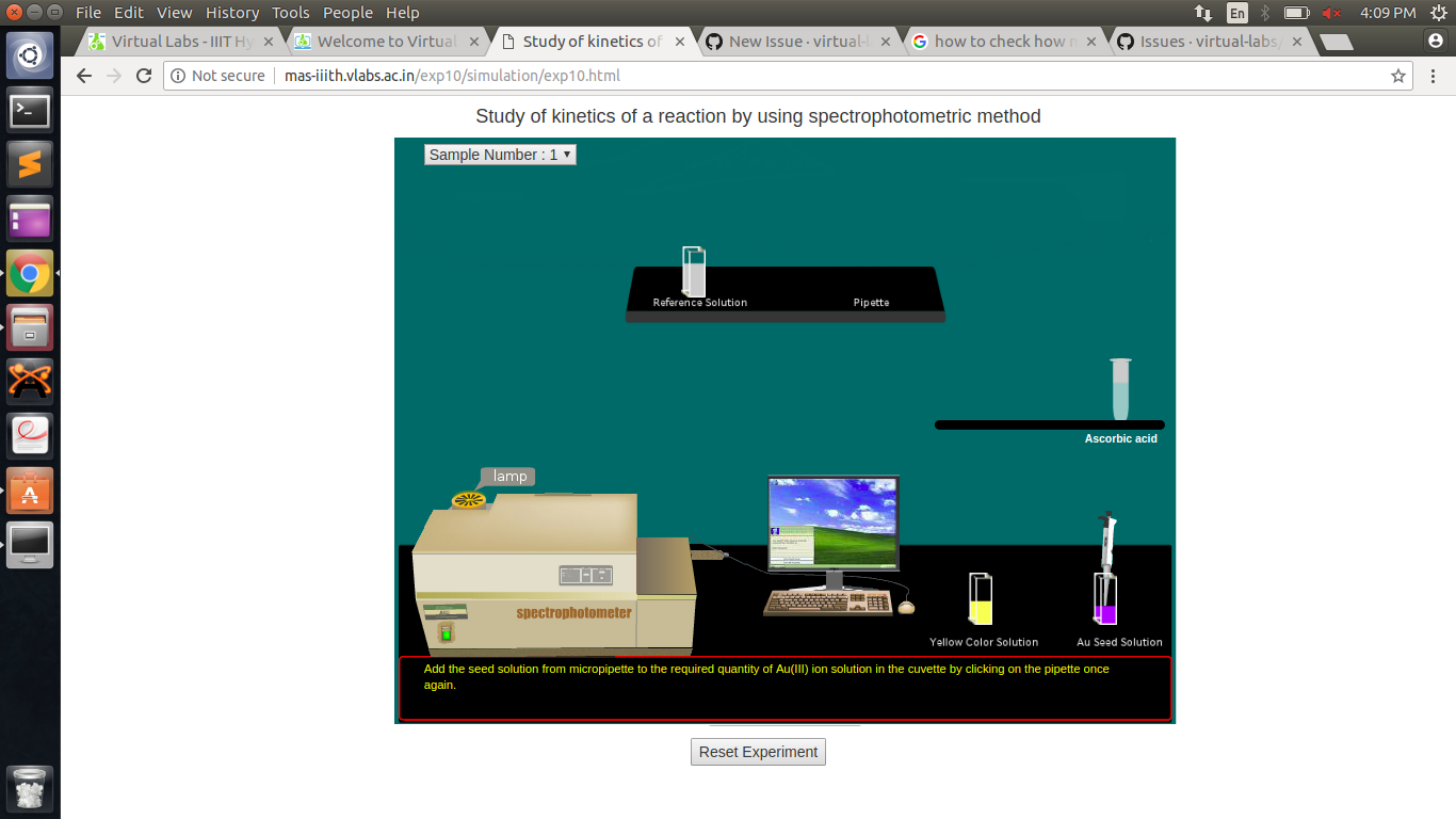 Study of kinetics of a reaction by using spectrophotometric method ...