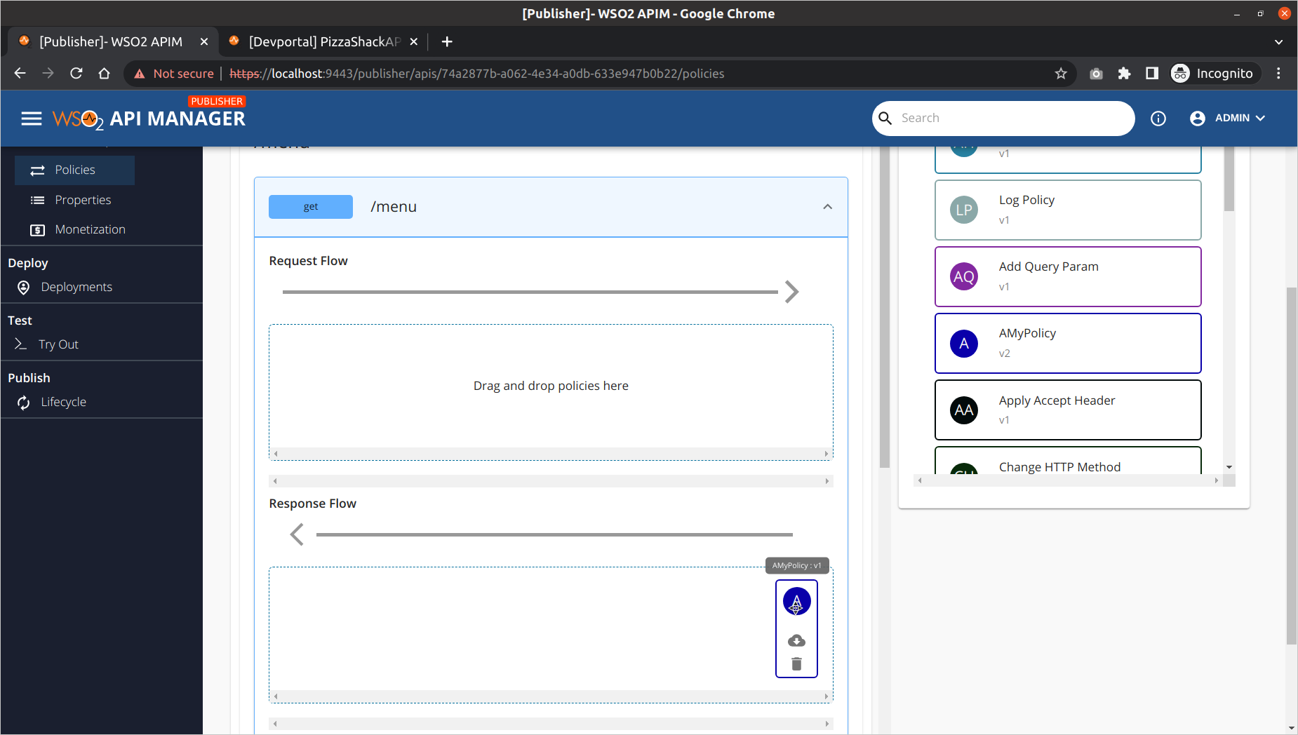 Different versions of the same common API Policy cannot be enforced to the same API · Issue #951 ...