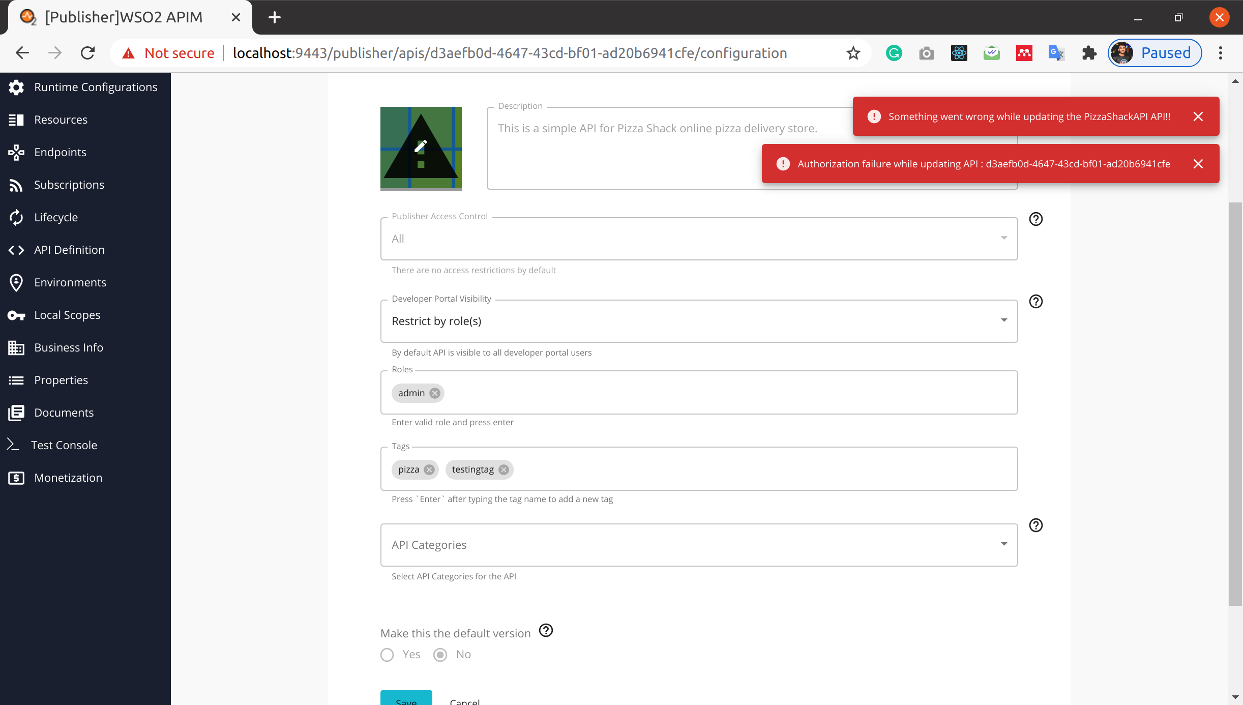 [3.2.0-RC5] A user with Internal/publisher role cannot attach API categories to an API · Issue ...