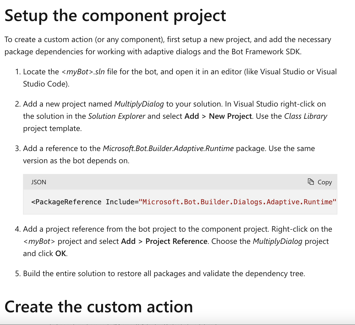 Custom Actions Documentation Is Available Only In C · Issue 8803 0565
