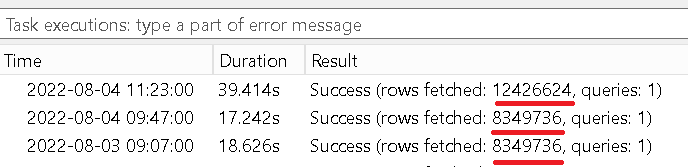 In the export protocol, the number of records is shown as doubled ...