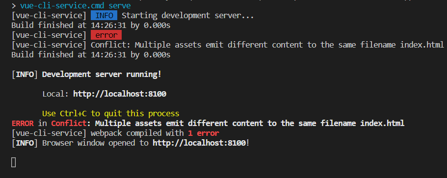 Conflict: Multiple assets emit different content to the same filename index.html · Issue #25174 ...