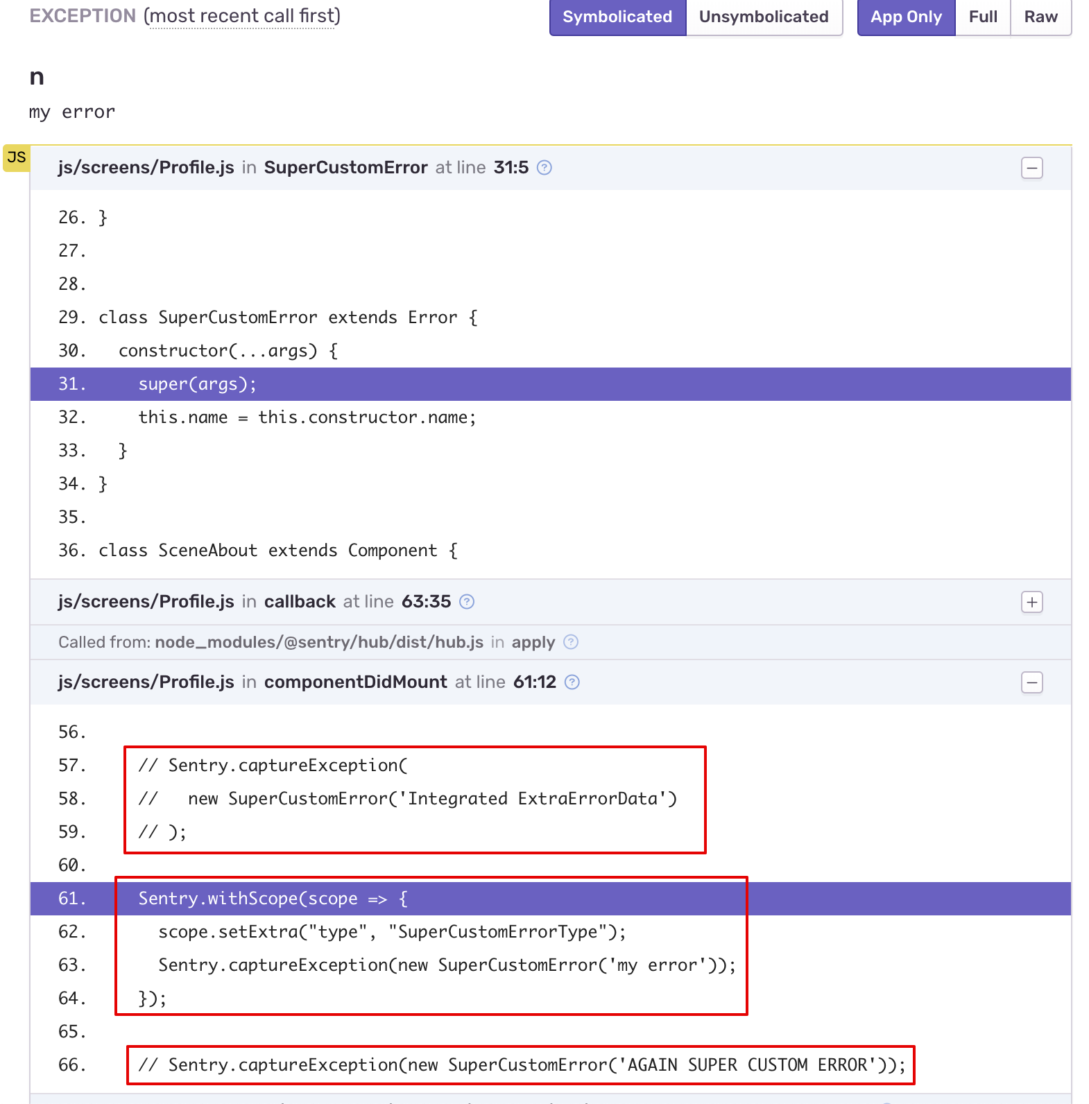 Custom error type are encrypted as 'n' · Issue #702 · getsentry/sentry-react-native · GitHub