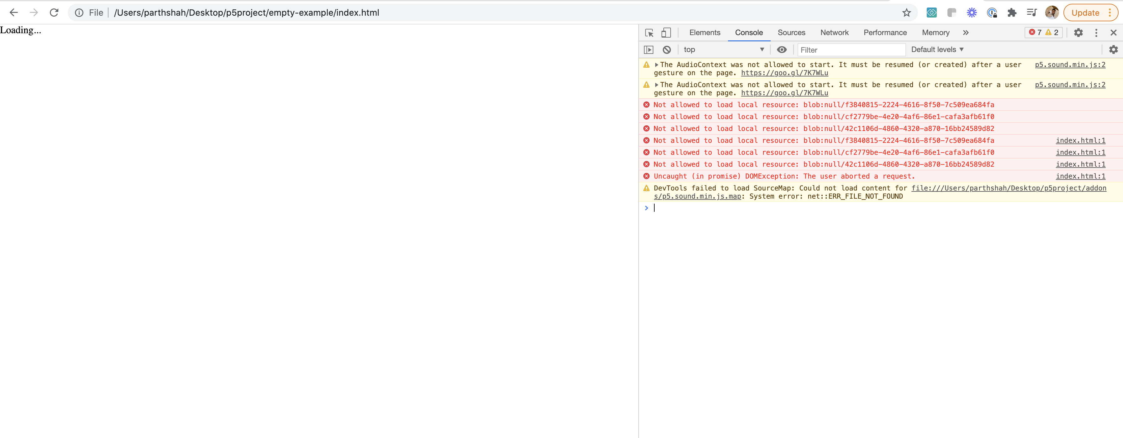 Sound Library not working · Issue #5053 · processing/p5.js · GitHub