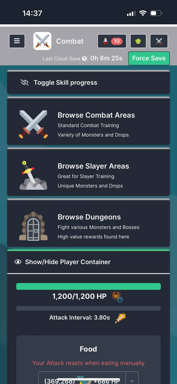 [Bug]: GUI not sized properly on Iphone 14 Pro · Issue #3230 · MelvorIdle/melvoridle.github.io ...