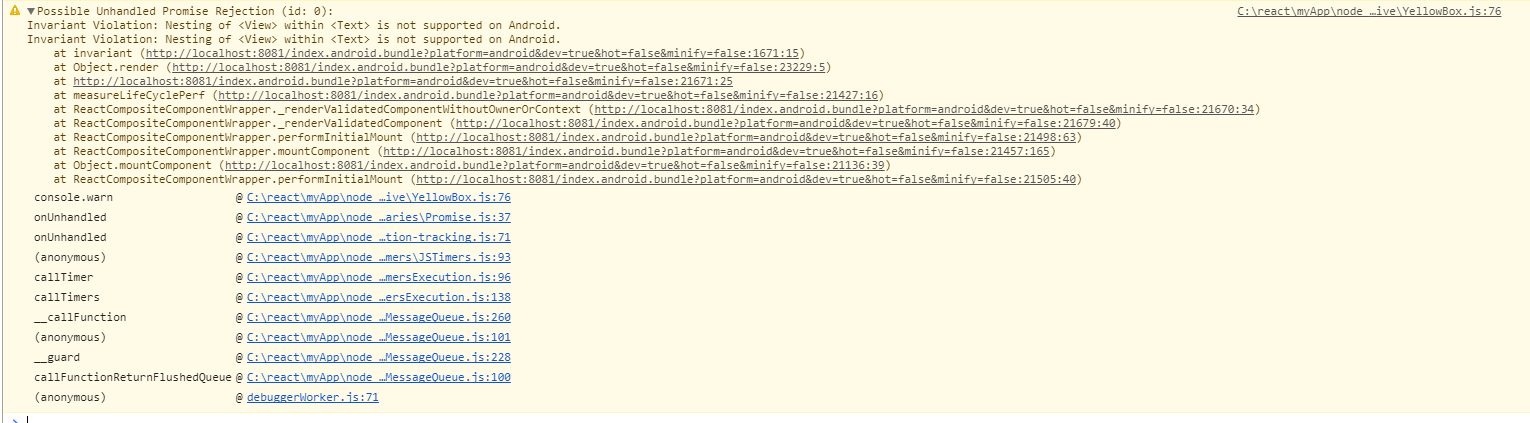 Invariant Violation Nesting Of Within Is Not Supported On Android · Issue 170 · Jsdf React