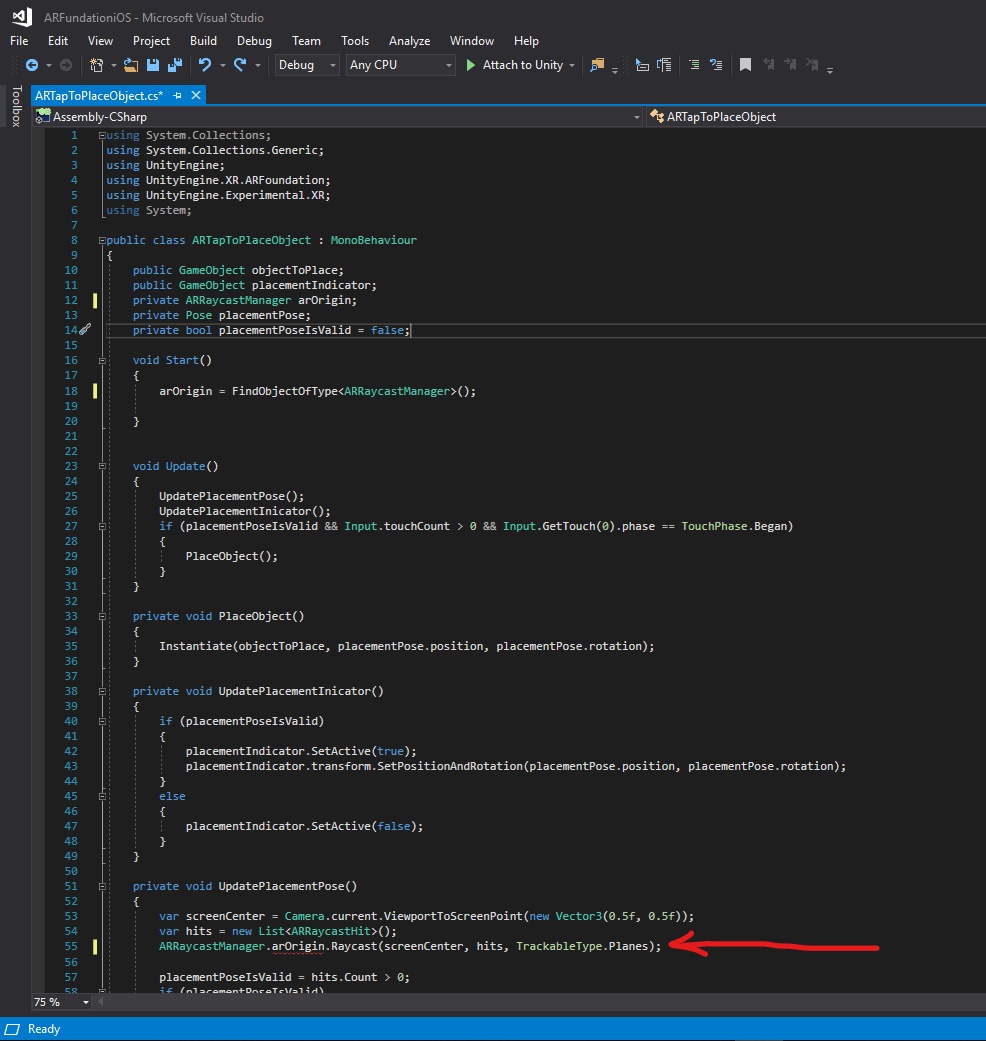 Error Updating Arsessionorigin To Arraycastmanager · Issue 226 · Unity Technologies 