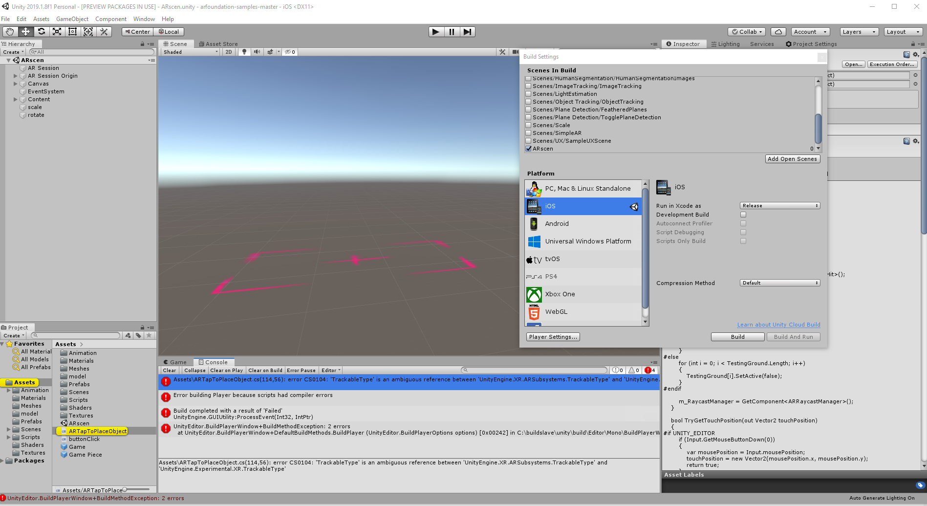 Error updating ARSessionOrigin to ARRaycastManager · Issue #226 · Unity-Technologies ...