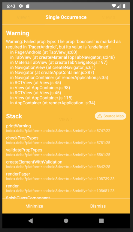 Materialtoptabnavigator Warning On Bounces Prop Of Androidpager · Issue 5914 · React