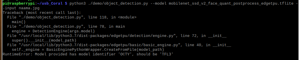 Coral Board Demo Example Fails Runtimeerror Model Provided Has Model