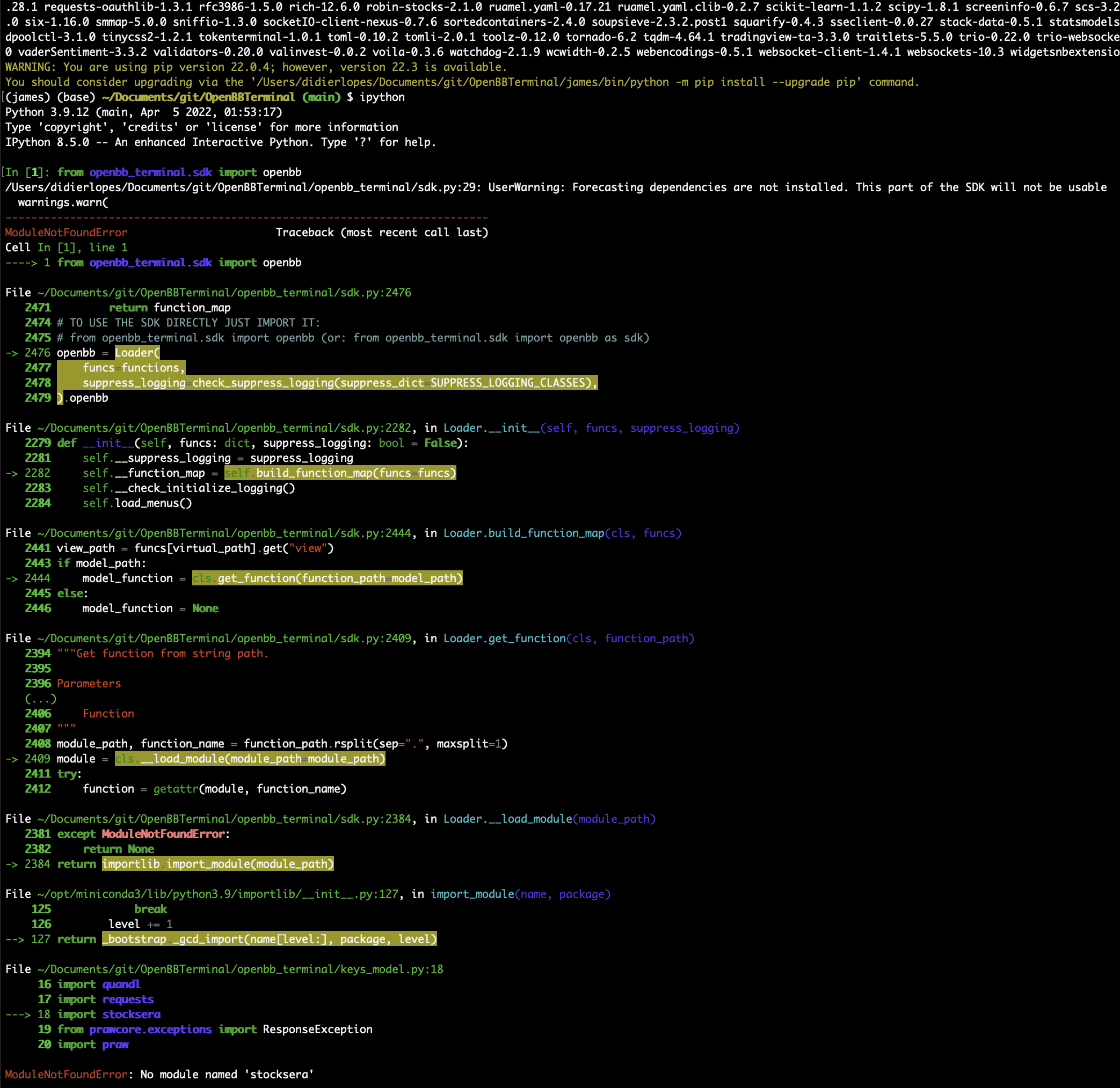 [Bug] Stocksera module missing on SDK · Issue #3042 · OpenBB-finance/OpenBB · GitHub