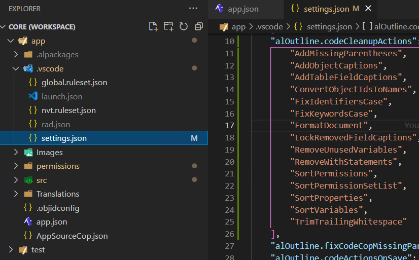 [Question] Run Code Cleanup - Folder settings vs workspace settings · Issue #312 · anzwdev/al ...