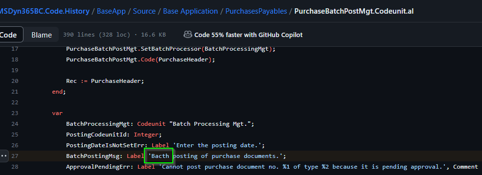 Application Bug Translation Bacth Typo In Codeunit 1372 Purchase Batch Post Mgt · Issue