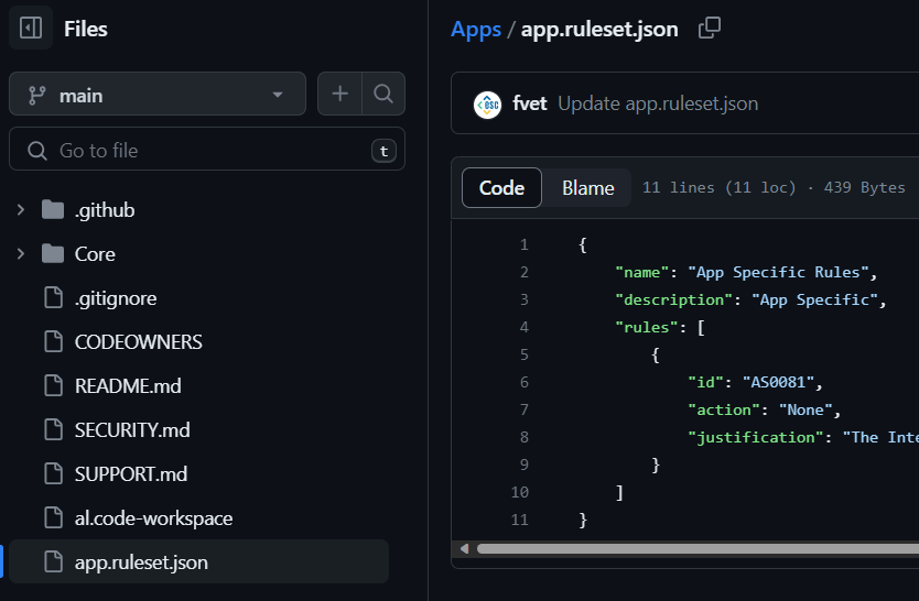 [Question] Ruleset location in multi project / app repo? · Issue #736 · microsoft/AL-Go · GitHub