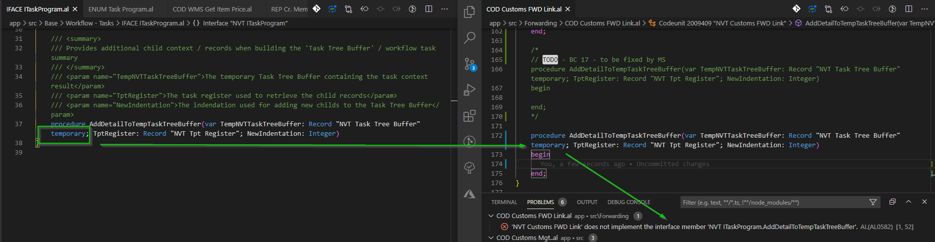 Wrong AL0582 error > Temporary parameters are not recognized in interface definitions · Issue ...