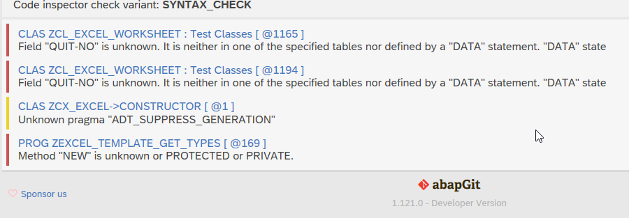 QUIT-NO constant does not exist on 731 · Issue #1085 · abap2xlsx/abap2xlsx · GitHub
