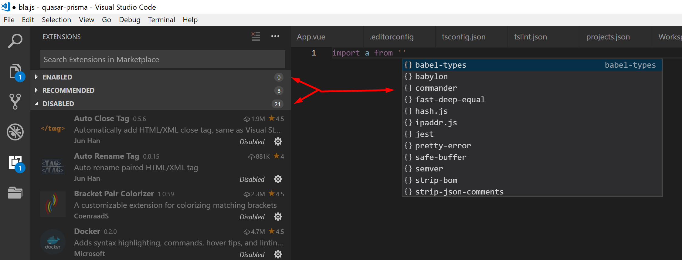 Allow Npm Module Suggestions To Be Disabled In Javascript Import Paths
