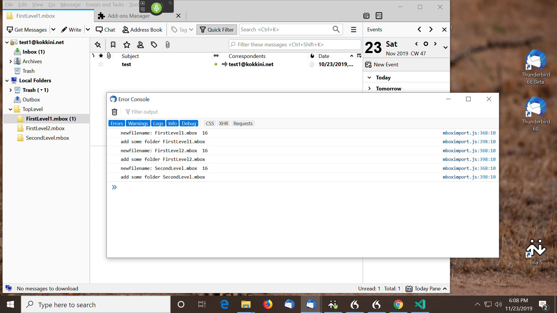 Error Importing MBOX files with Subdirectory Option · Issue #41 · thunderbird/import-export ...