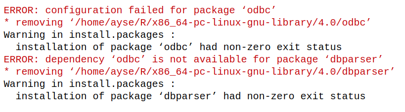 ERROR: dependency ‘odbc’ is not available for package ‘dbparser’ on R.version 4. · Issue #126 ...