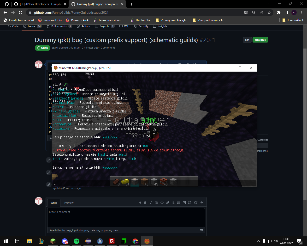 Problem z punktami nad głową, wyświetlaniem gildii na tabliście oraz wklejaniem schematów ...