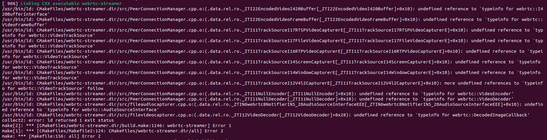 error: cannot use ‘typeid’ with ‘-fno-rtti’ · Issue #589 · mpromonet/webrtc-streamer · GitHub