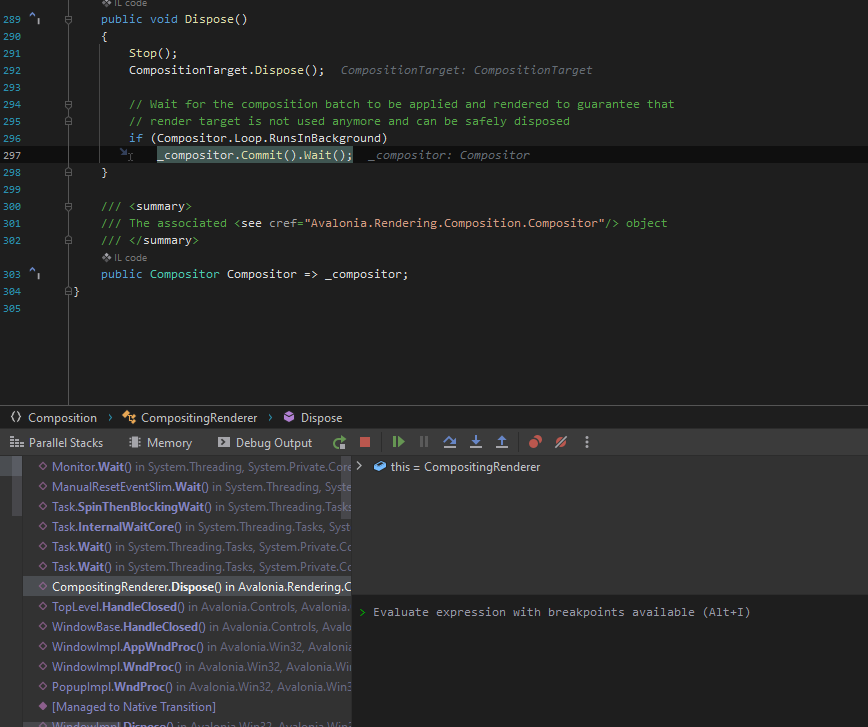 UI Thread sometimes freezes on closing Windows using ...