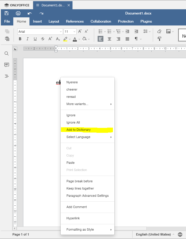 Ability to add custom words to spell check dictionary · Issue #1061 · ONLYOFFICE/DocumentServer ...
