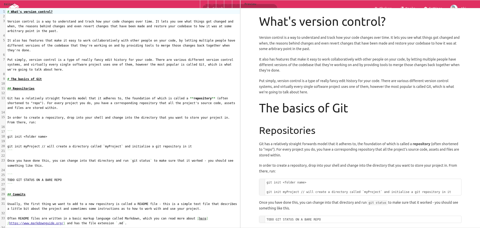 Markdown Editor Shows Header Bar Through Editor Controls When In