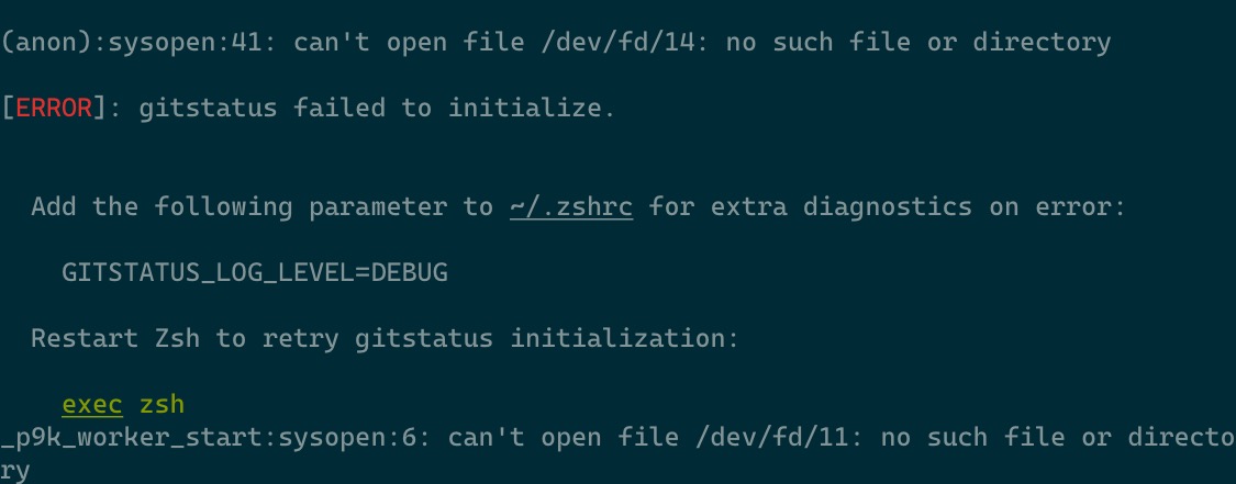 Ios Can T Open File Dev Fd 11 · Issue 226 · Romkatv Gitstatus · Github
