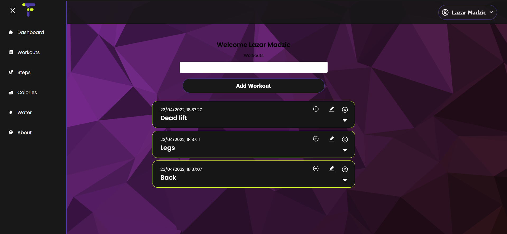 GitHub - LazarMadzic/FiTapp: FiT App lets user track their workouts and exercises in order to ...
