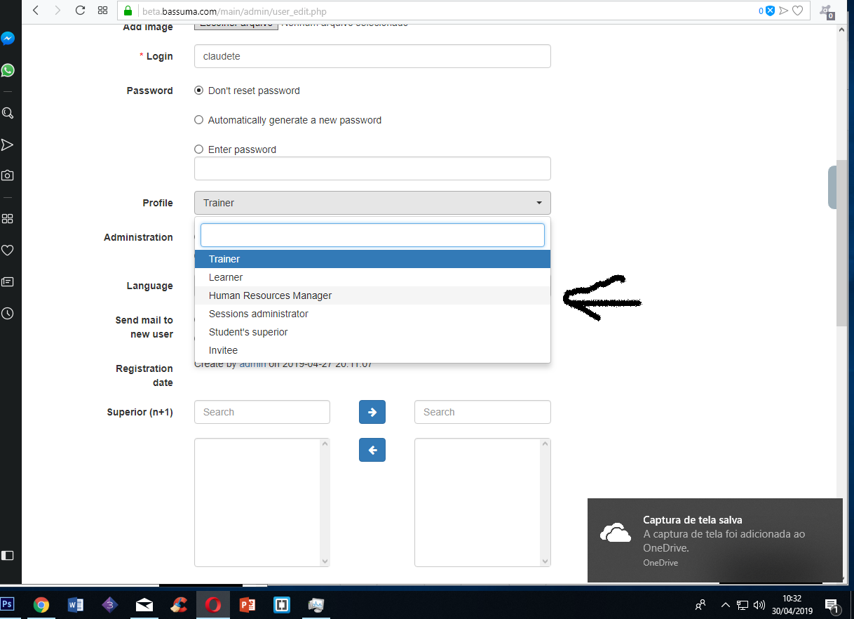 I can no longer change the profile created for HR · Issue #2892 · chamilo/chamilo-lms · GitHub