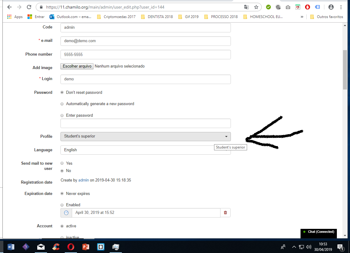 I can no longer change the profile created for HR · Issue #2892 · chamilo/chamilo-lms · GitHub