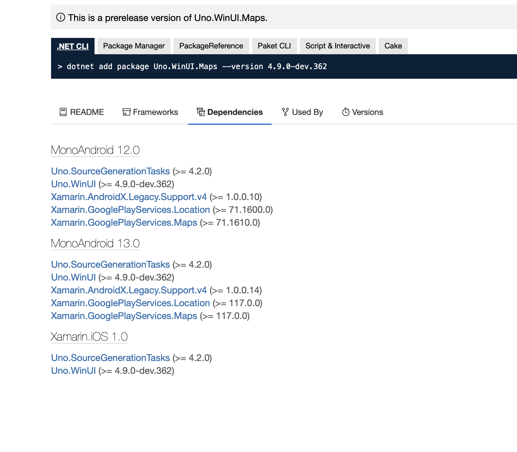 ENHANCEMENT: .NET6 and .NET7 supported by Uno.WinUI.Maps · Issue #11908 · unoplatform/uno · GitHub