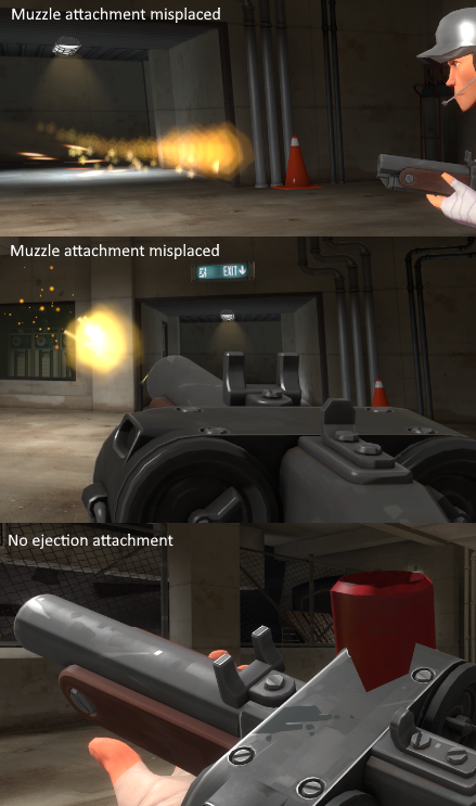 [TF2] "The Back Scatter" weapon's muzzle and ejection attachment problems. · Issue #3936 ...