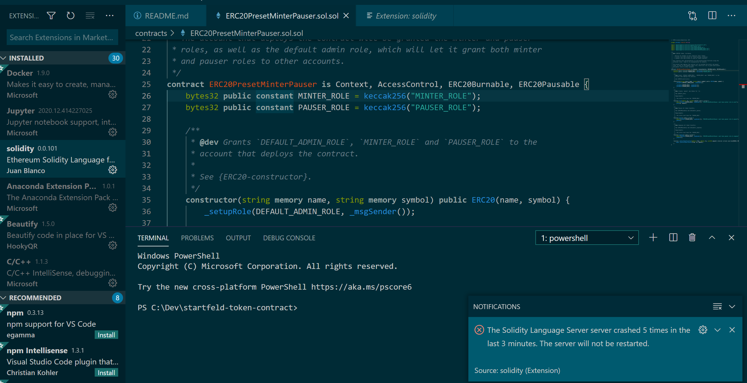 The Solidity Language Server server constantly crashes in VS Code · Issue #206 · juanfranblanco ...