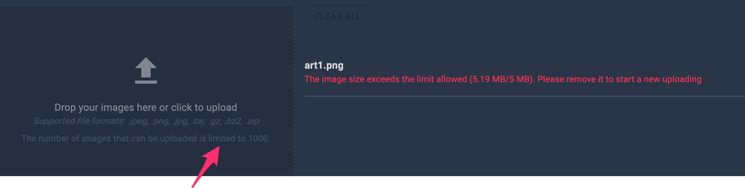 Add file size limit to the info & remove user interactions for failed uploads · Issue #204 ...