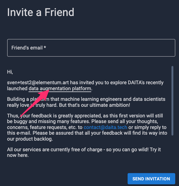 Enhance "Invite a Friend" · Issue #213 · daita-technologies/interface · GitHub